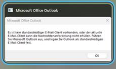 Kein standardmäßiger E-Mail-Client